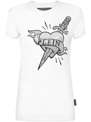 Philipp Plein Philipp Plein Crystal-Embellished T-Shirt ""01 White""